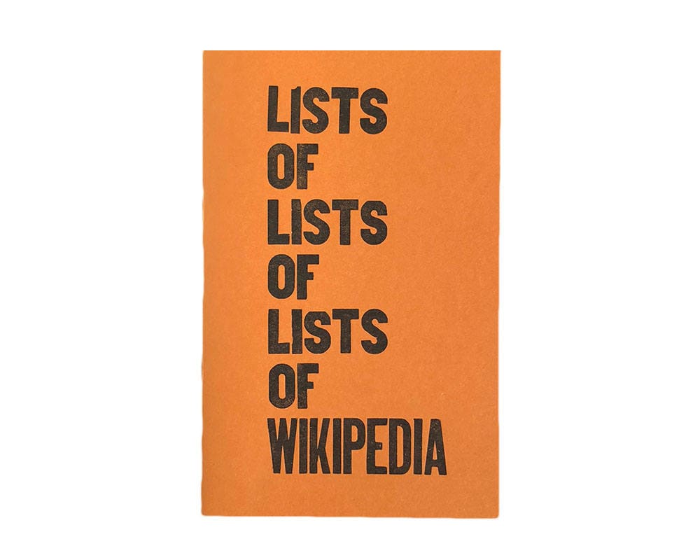 Lists of Lists of Lists of Wikipedia - Handmade Zine - Etsy
