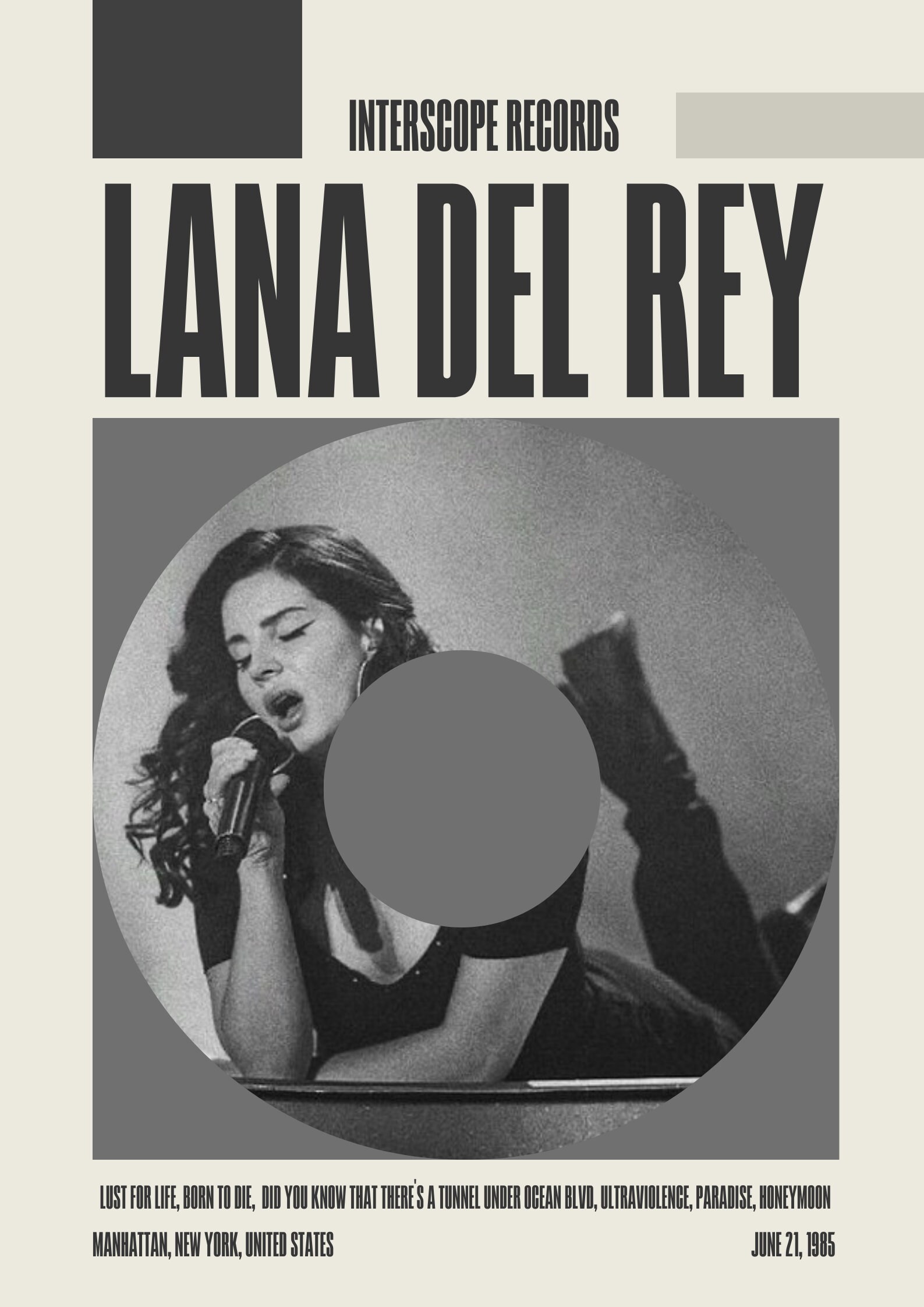 LANA DEL REY digital Print Record Label Vintageposter - Etsy UK