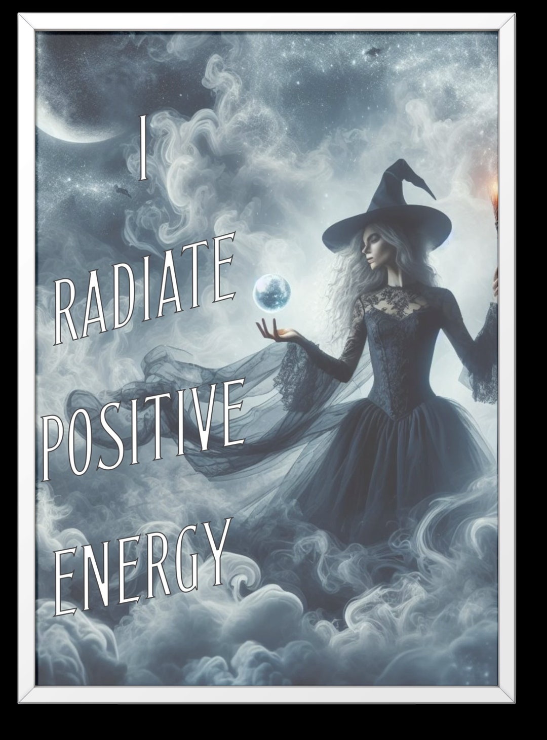 Dark and Gothic Wall Art - Whimsigoth Witch Casting a Spell With ...
