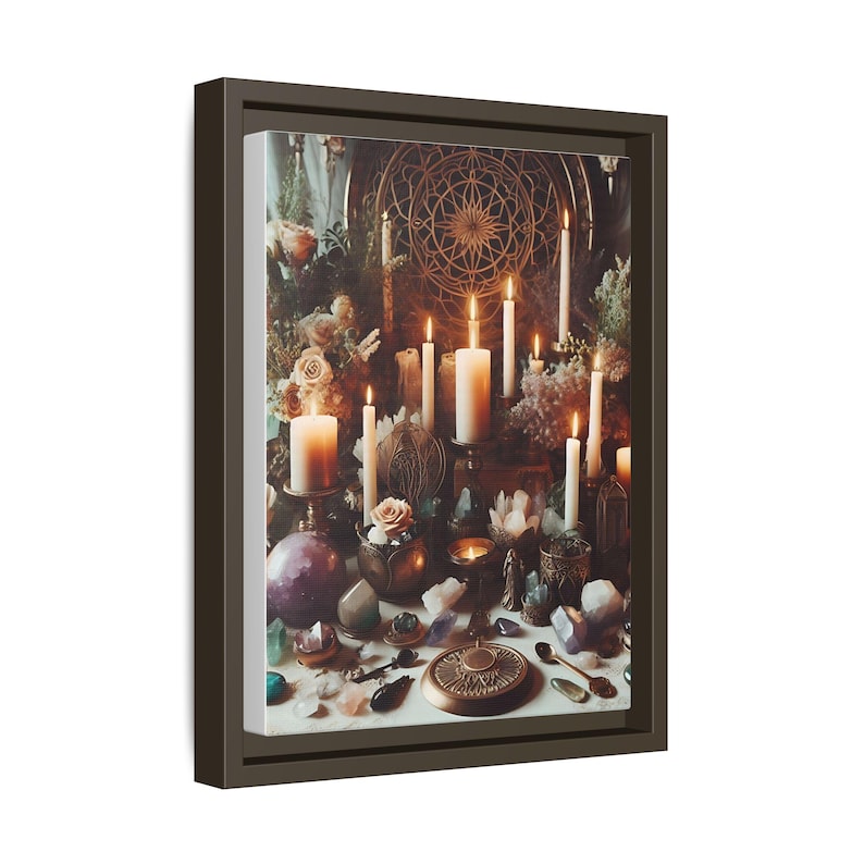 Wiccan Altar 1 - Framed Matte Canvas Print, Home Décor Wall Art, Pagan ...