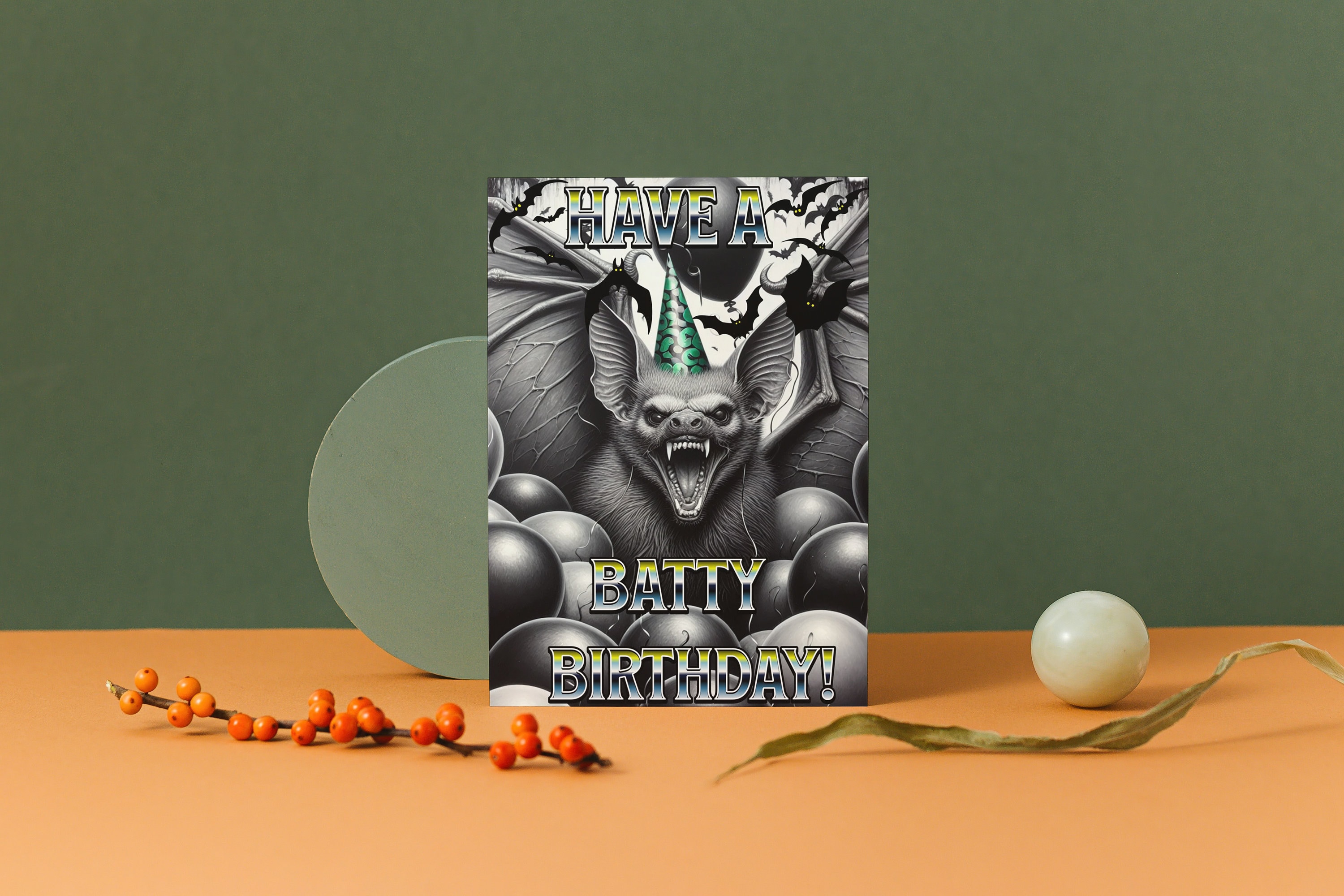 Gothic Party Bat in a Hat Digital Birthday Card - Whimsigoth Design ...