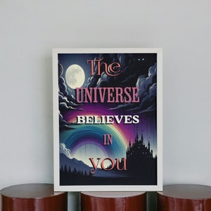 Printable Gothic Wall Art - Positive Affirmation - "the Universe ...