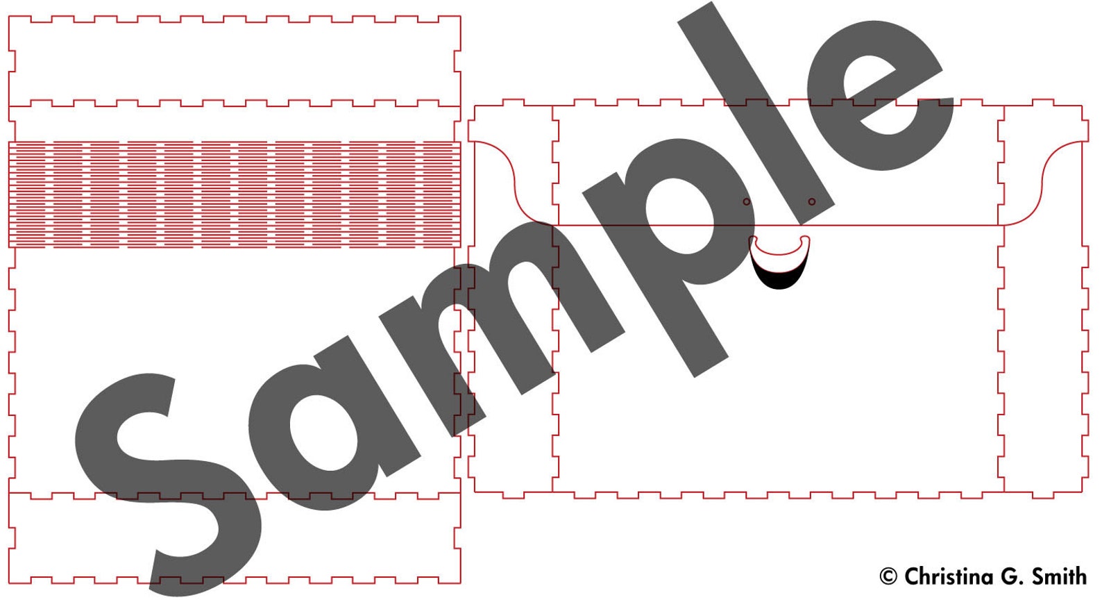 Crayon Box Hidden Living Kerf Hinge Laser Cutting Digital | Etsy