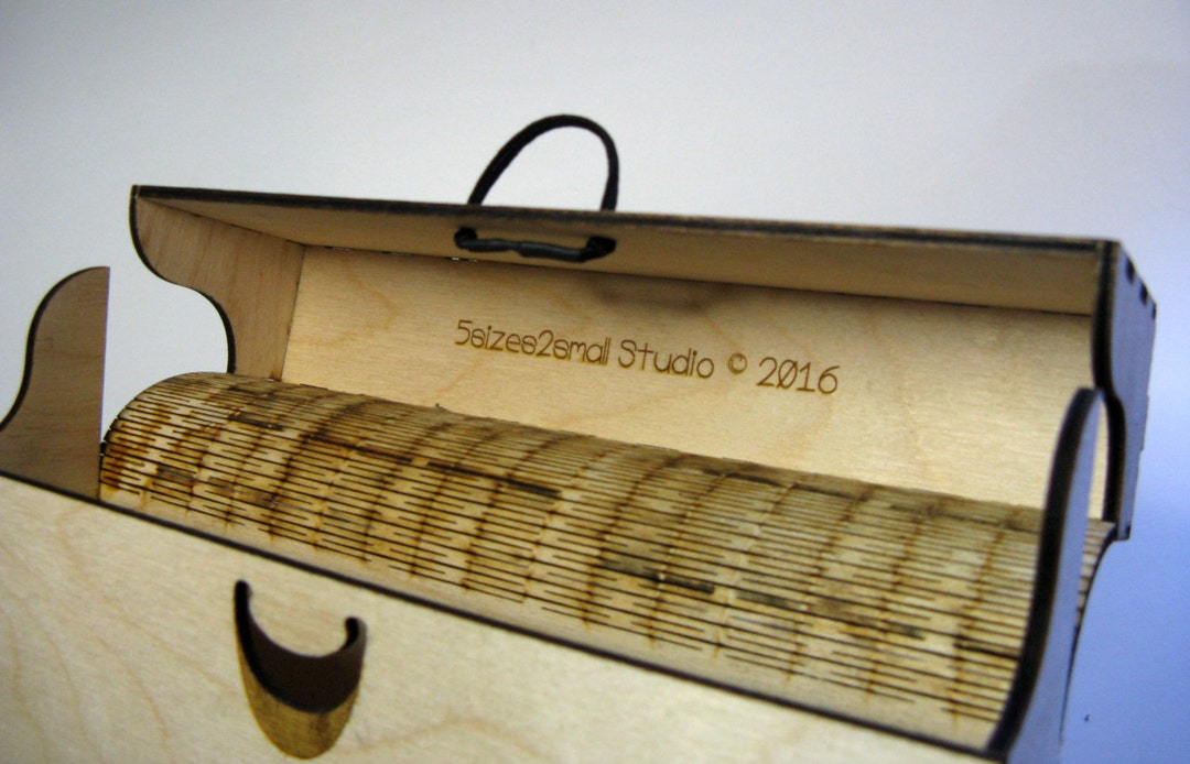 Crayon Box - Hidden Living Kerf Hinge Laser Cutting Digital Vector ...