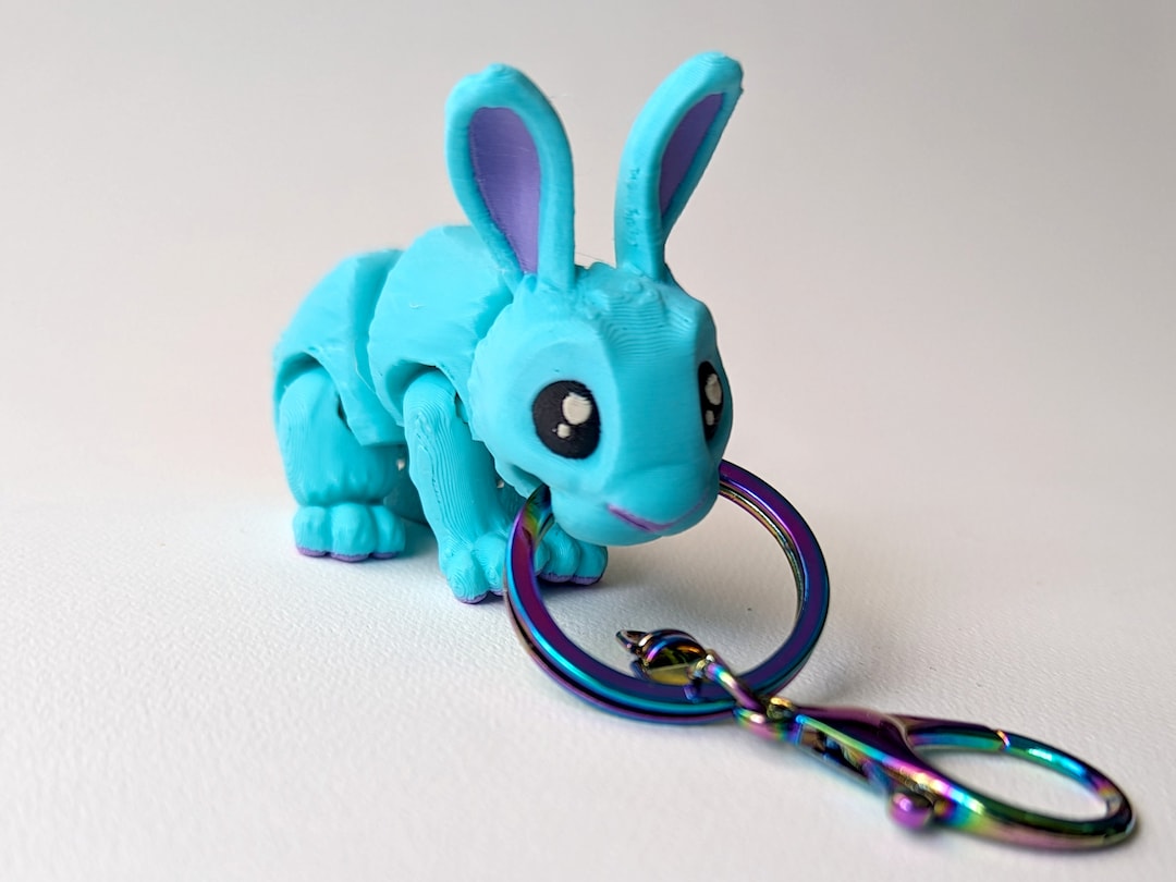 Bunny Rabbit Keychain or Flexi Friend High Resolution 3D Printed Design ...