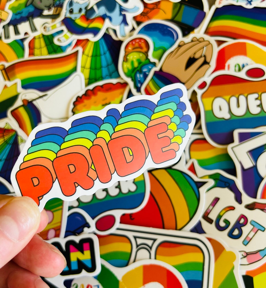 LGBTQ Pride Rainbow Stickers Pack Colourful Equality Stickers for ...