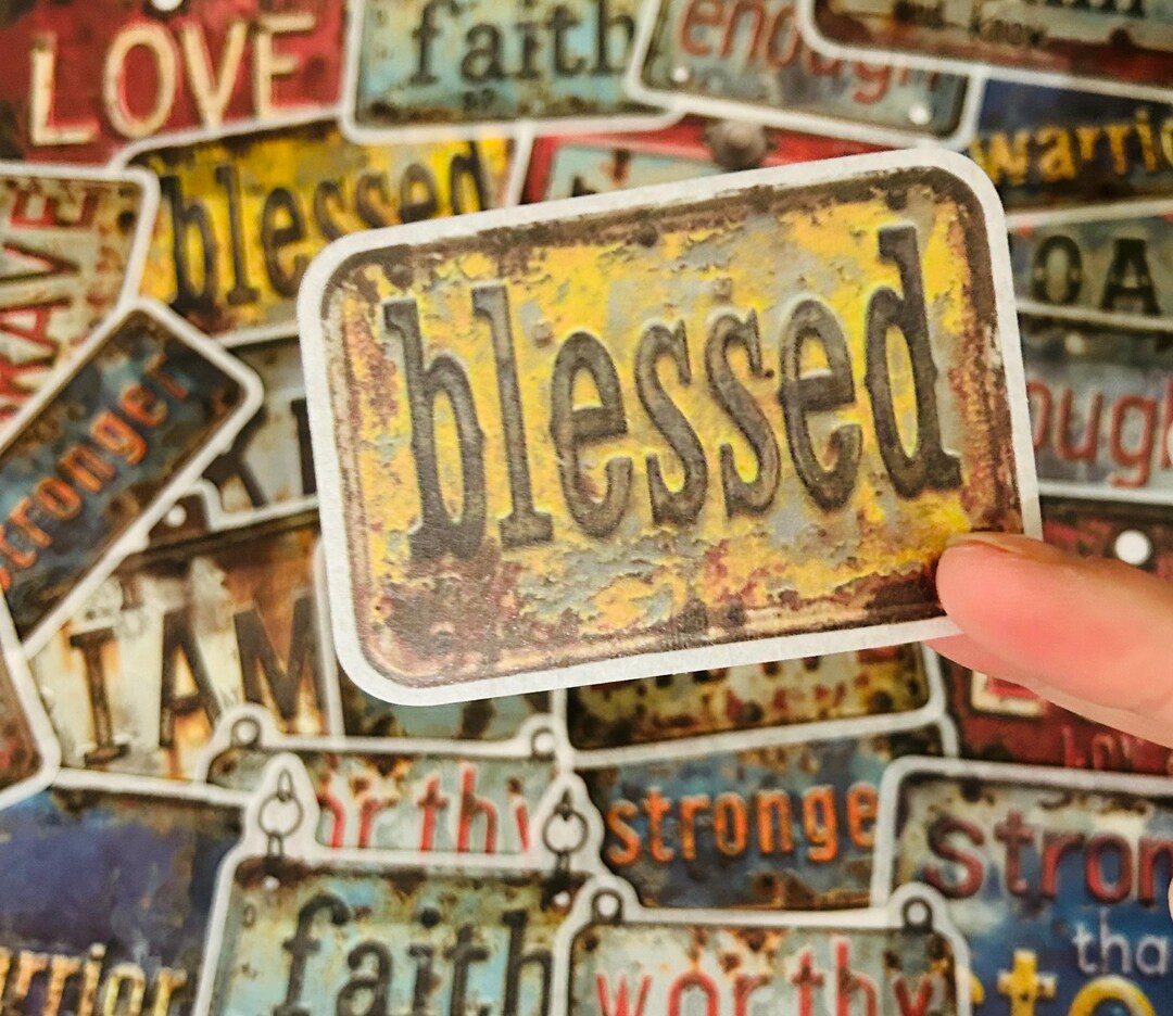 Vintage Metal Positivity Tag Stickers Ephemera Waterproof Stickers for ...