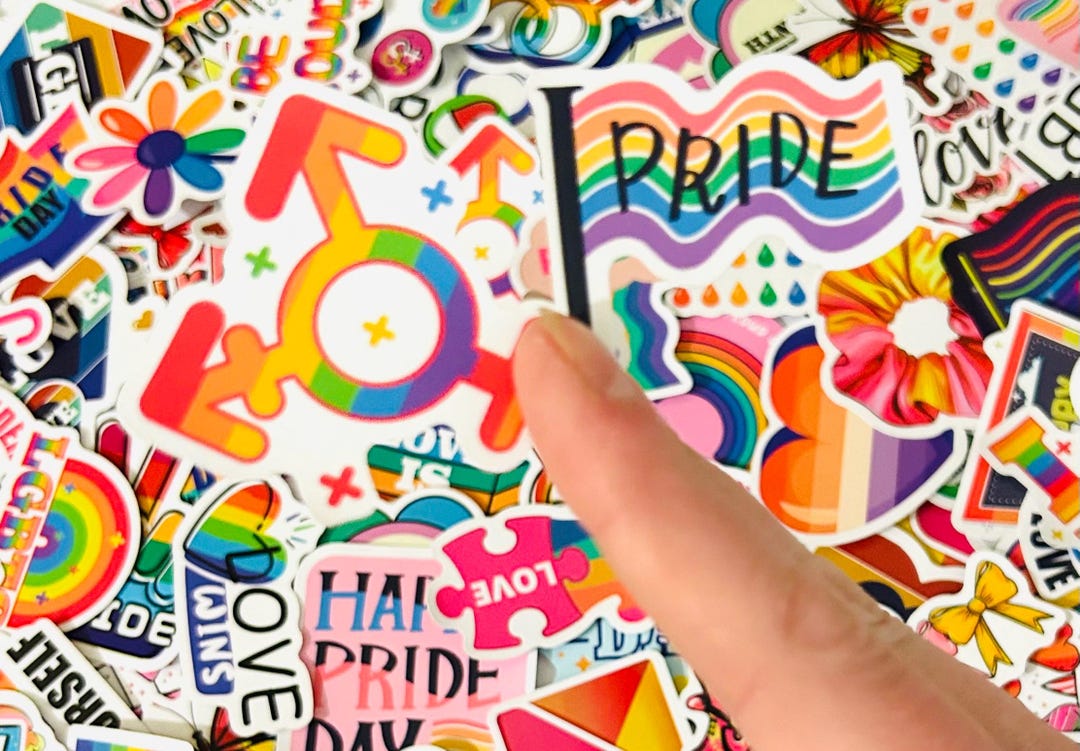 LGBTQ+ Pride Rainbow Stickers Pack - Colourful Equality Stickers for ...