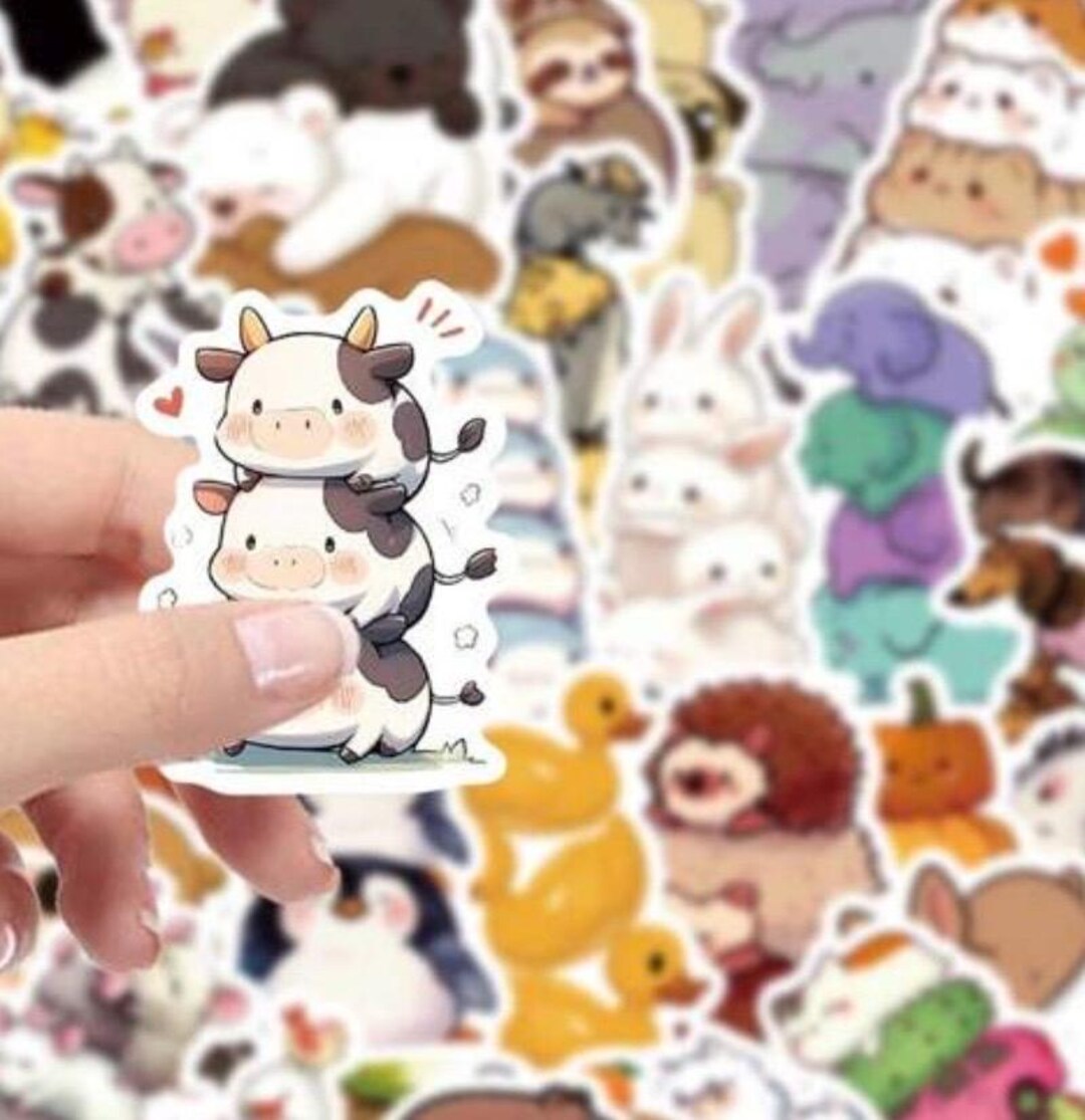 Animal Jenga Stickers Cute Aesthetic Vinyl Die Cut Waterproof Sticker ...