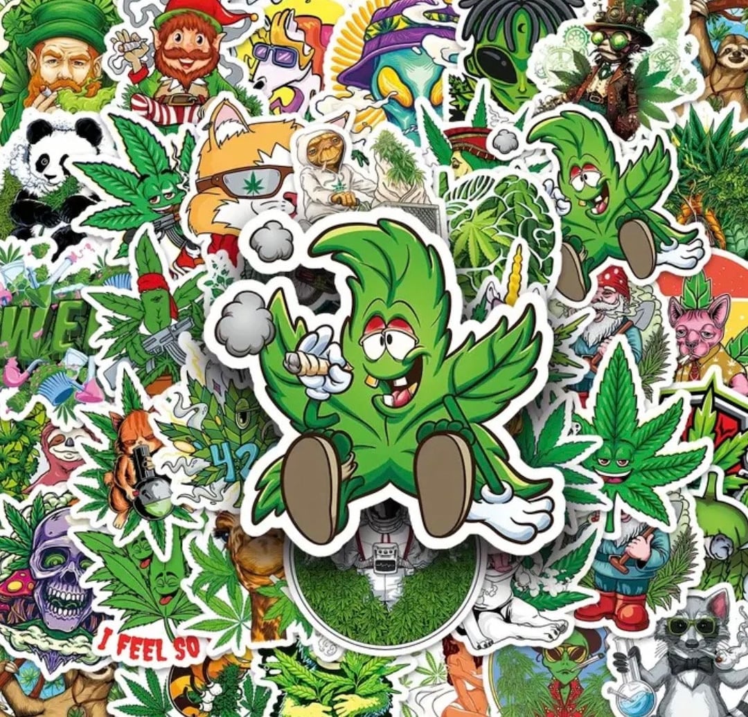 Marijuana Sticker Pack Assorted Weed Stickers 420 Stickers Bullet ...