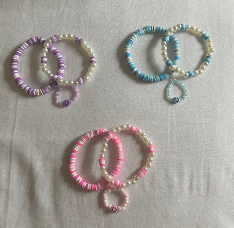 Preppy Summer Clay Bead Bracelet Bundles - Etsy