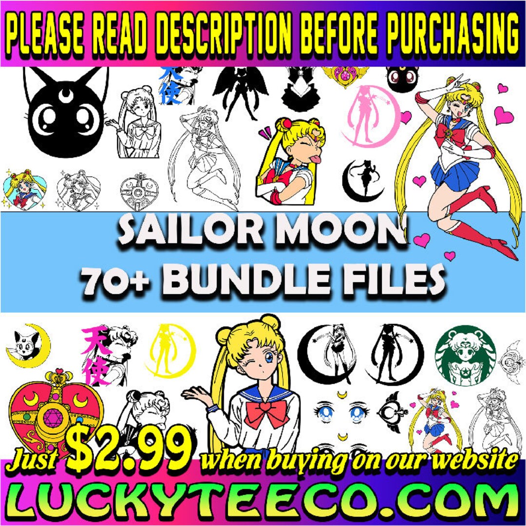 Fairy Moon PNG Design Bundle, Sailor Svg Moon Pack Bundle, Moon Sailor ...