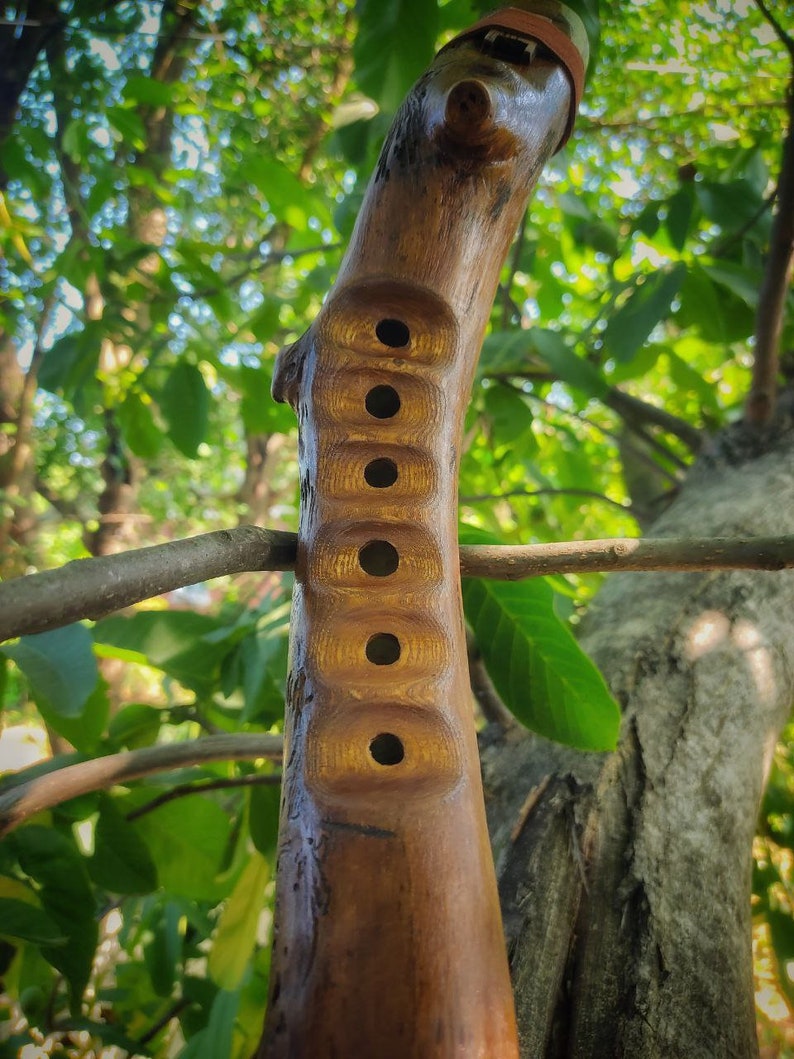 Native American Flute Made of Ash Tree Branches With Knots in the Key ...