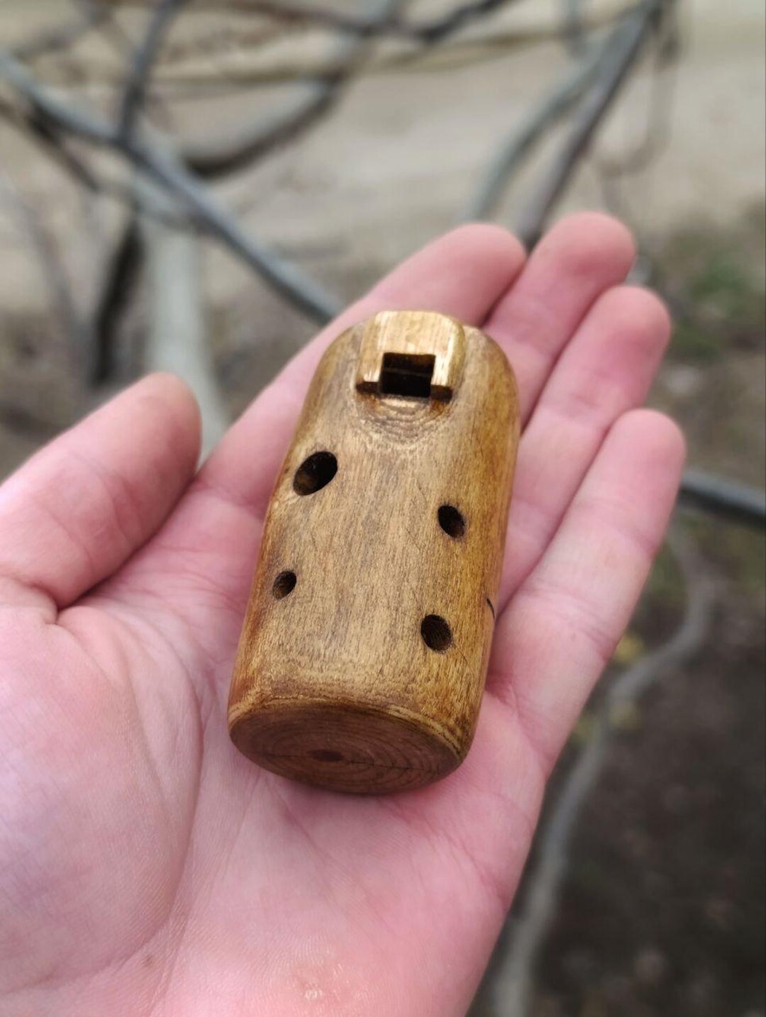Pocket Ocarina – Handmade Wooden Ocarina From Ash Branch, 4-hole Mini ...