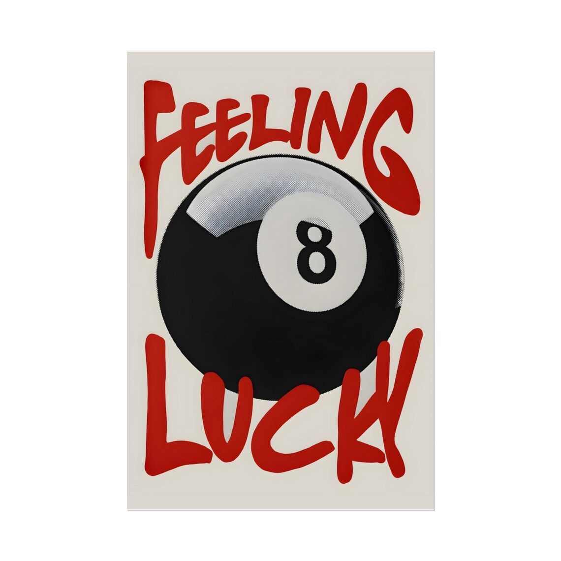 Feeling Lucky 8 Ball Poster: Retro Gaming Wall Art - Etsy
