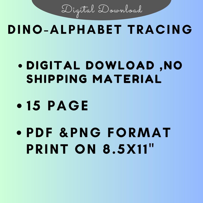 Dinosaur Alphabet Tracing Worksheet for Handwriting Practice - Etsy