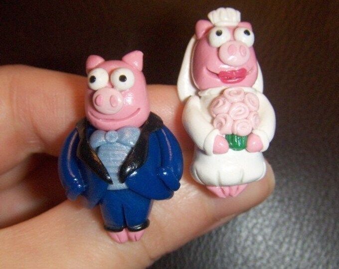 Simpsons Bride and Groom Pig Cufflinks Lisa's Wedding Episode Polymer ...