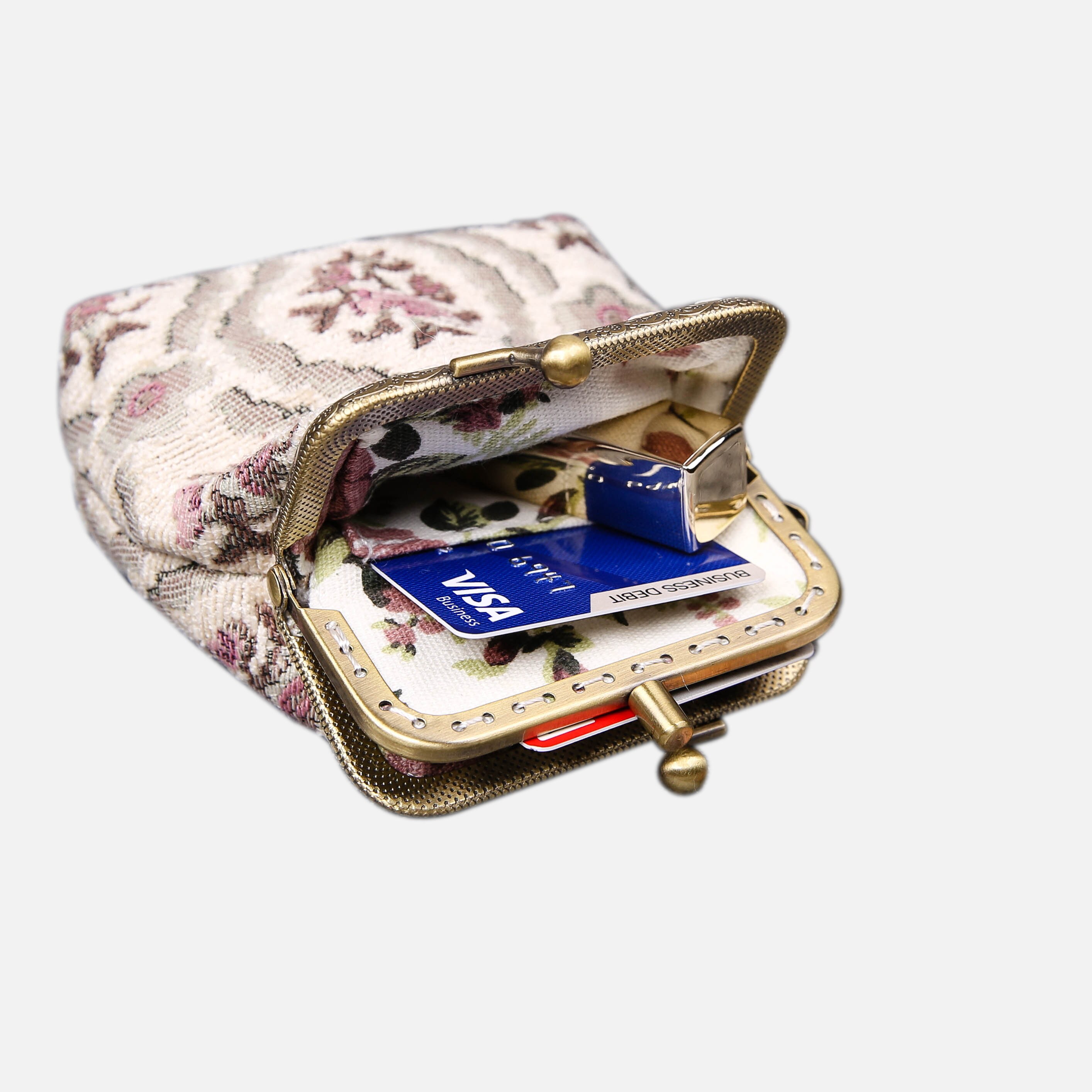 Handsewn Carpet Coin Purse-vintage Double Kiss Lock Wallet-ball Snap ...