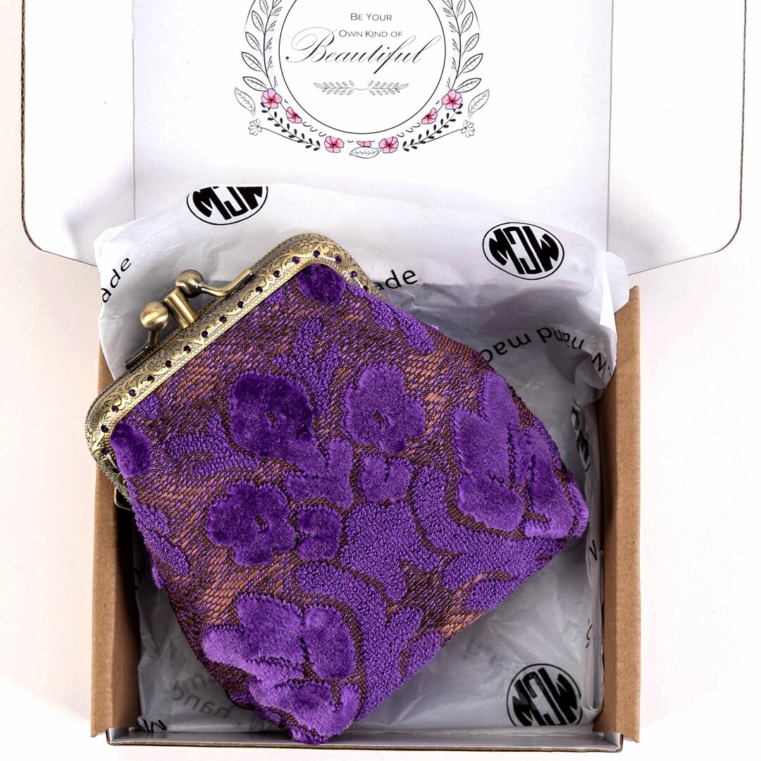 Handsewn Carpet Coin Purse-vintage Double Kiss Lock Wallet-ball Snap ...