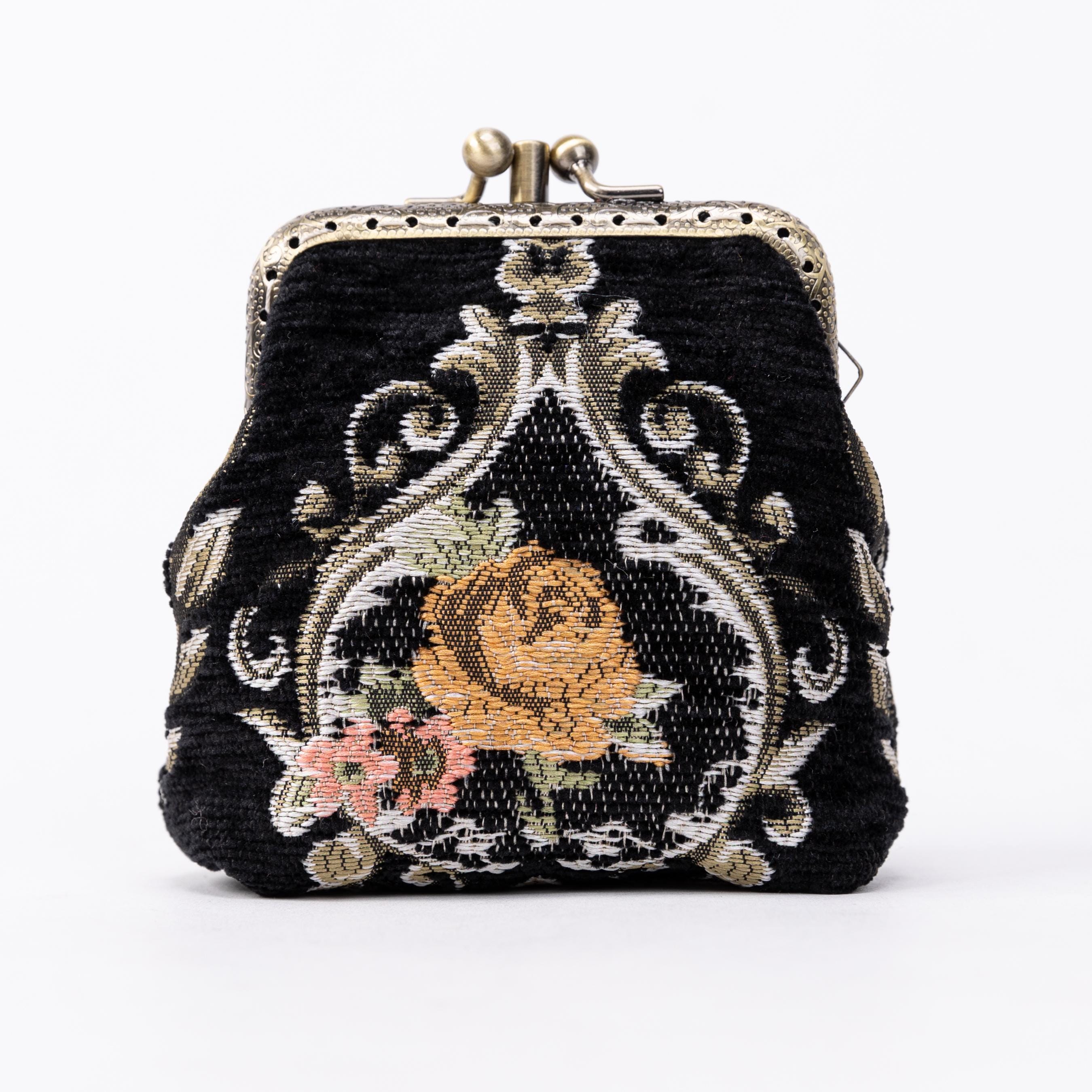 Handsewn Carpet Coin Purse-vintage Double Kiss Lock Wallet-ball Snap ...