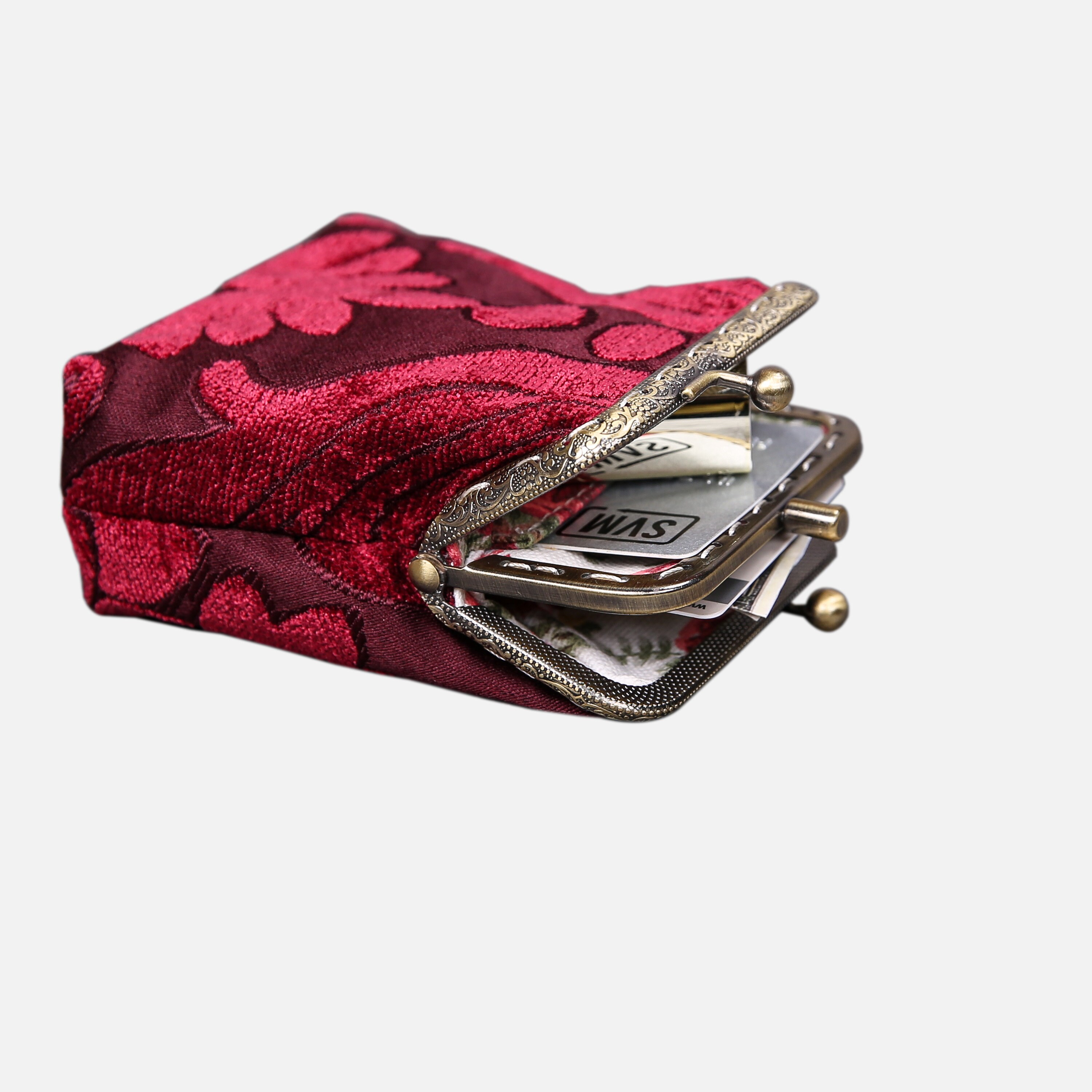 Handsewn Carpet Coin Purse-vintage Double Kiss Lock Wallet-ball Snap ...
