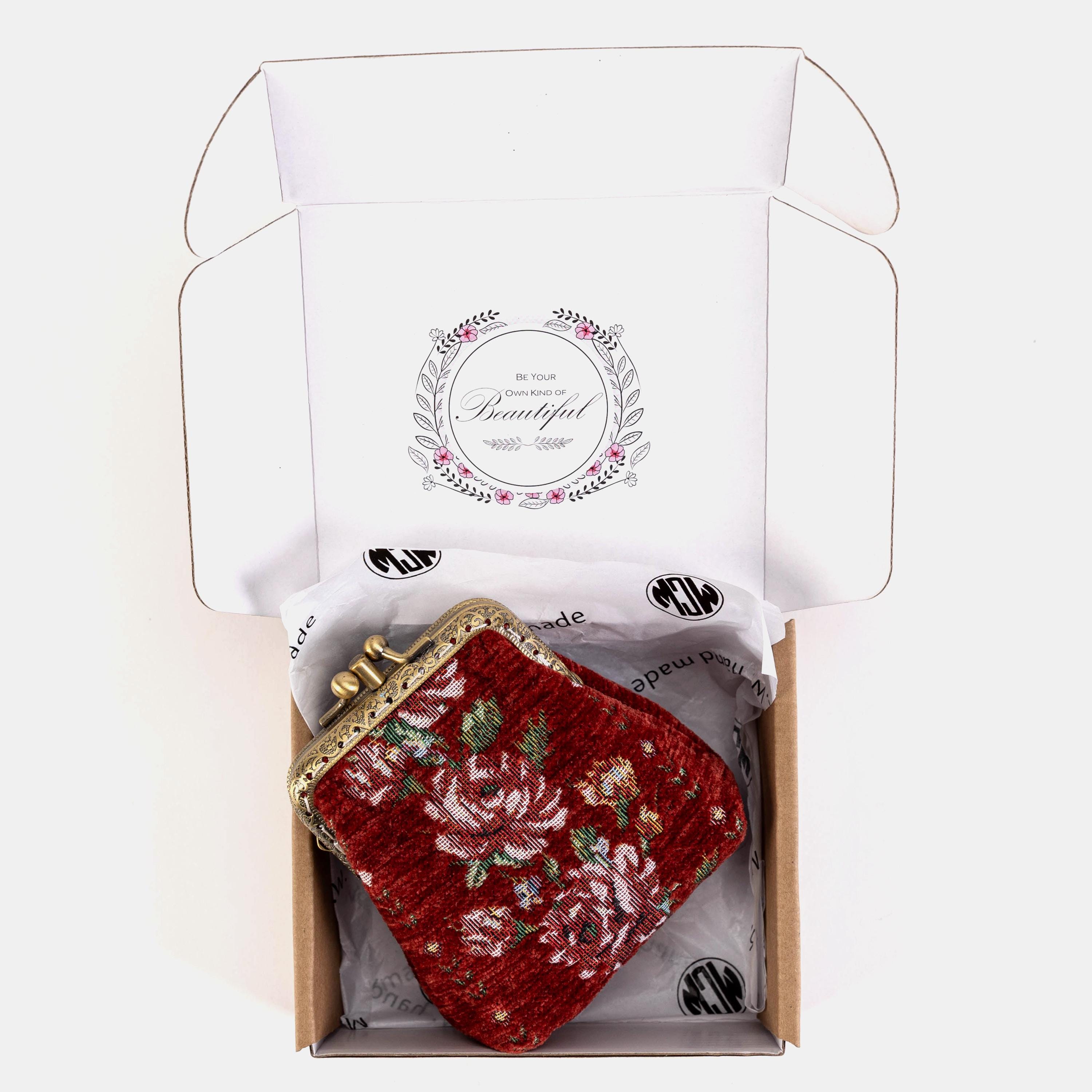 Handsewn Carpet Coin Purse-vintage Double Kiss Lock Wallet-ball Snap ...