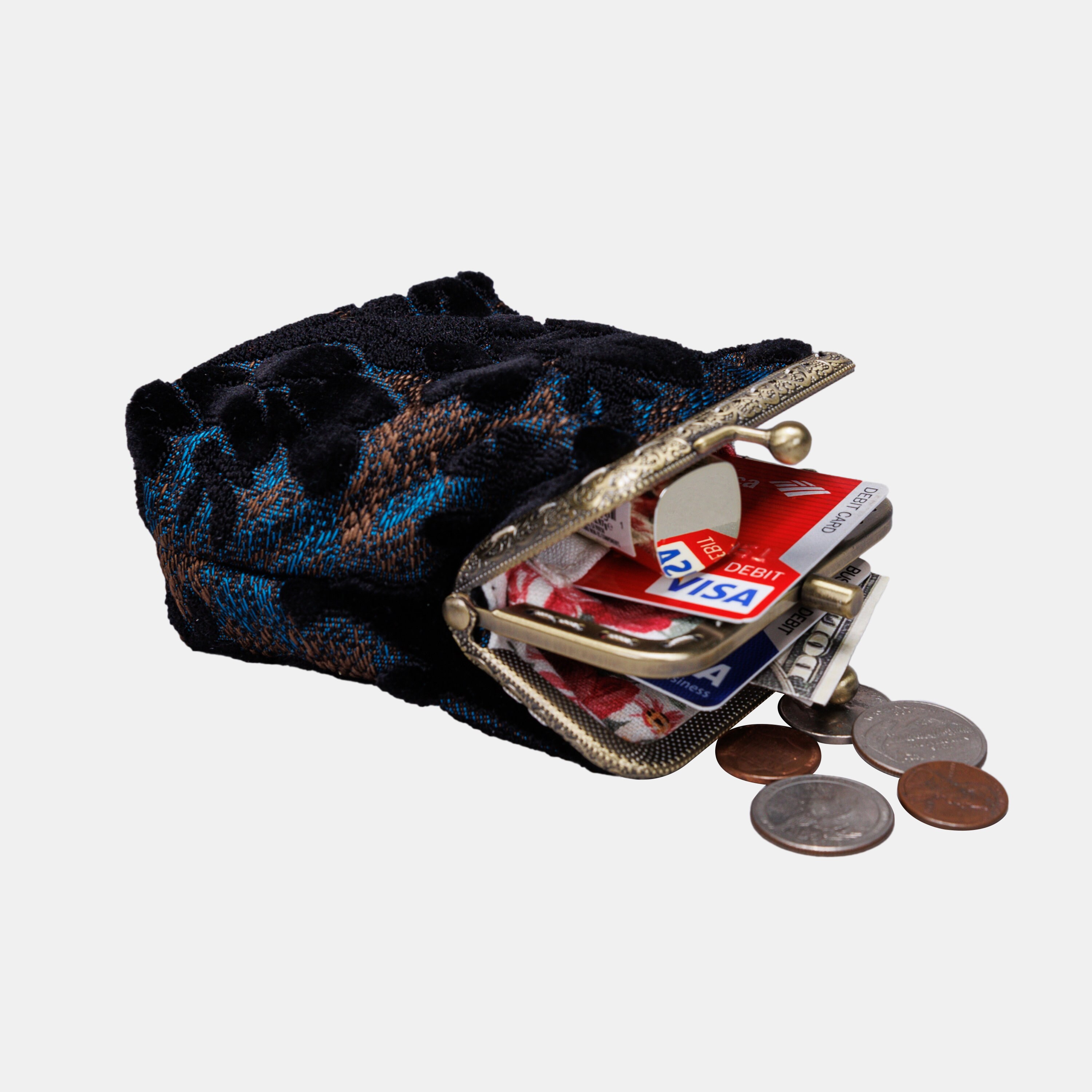 Handsewn Carpet Coin Purse-vintage Double Kiss Lock Wallet-ball Snap ...