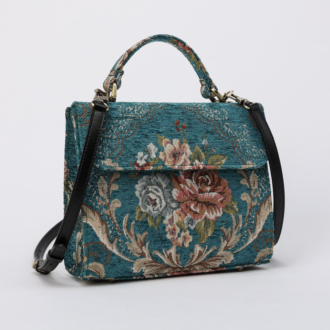 Handcrafted Carpetbag-top Handle Bag-satchel With Front Flap-shoulder ...