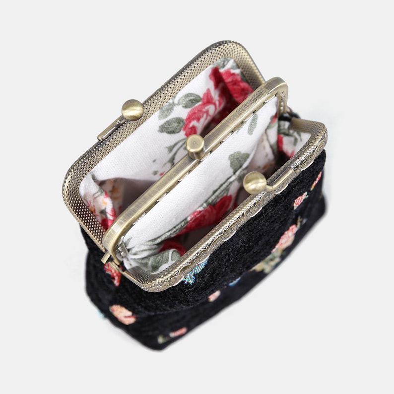 Handsewn Carpet Coin Purse-vintage Double Kiss Lock Wallet-ball Snap ...