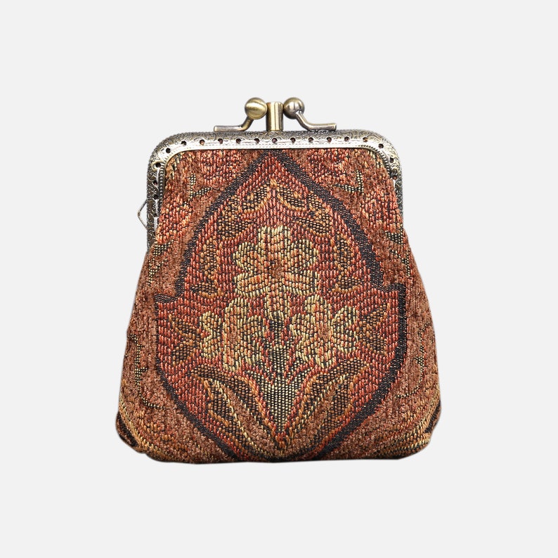 Handsewn Carpet Coin Purse-vintage Double Kiss Lock Wallet-ball Snap ...