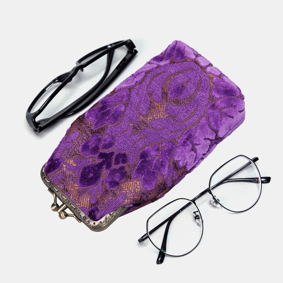 Handsewn Carpet Eyeglasses Case-vintage Double Kiss Lock Sunglasses Bag ...