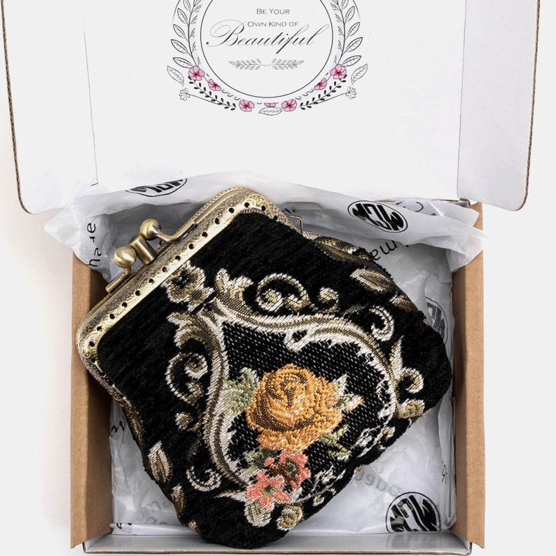 Handsewn Carpet Coin Purse-vintage Double Kiss Lock Wallet-ball Snap ...