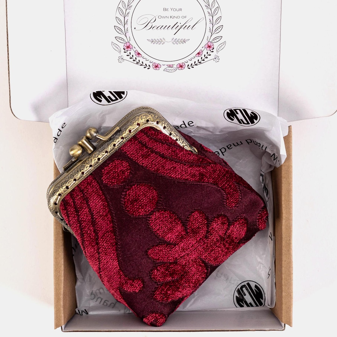 Handsewn Carpet Coin Purse-vintage Double Kiss Lock Wallet-ball Snap ...