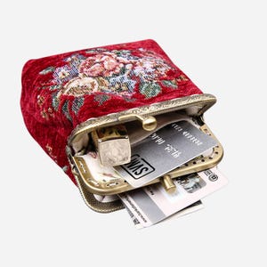 Handsewn Carpet Coin Purse-vintage Double Kiss Lock Wallet-ball Snap ...