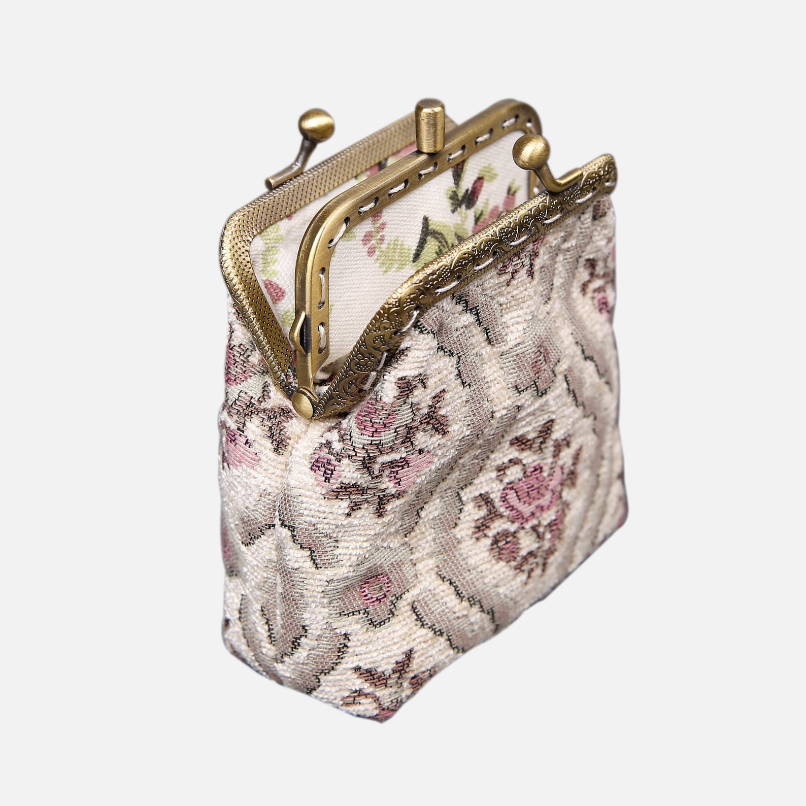 Handsewn Carpet Coin Purse-vintage Double Kiss Lock Wallet-ball Snap ...