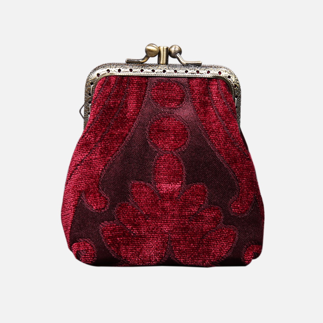 Handsewn Carpet Coin Purse-vintage Double Kiss Lock Wallet-vintage Ball ...