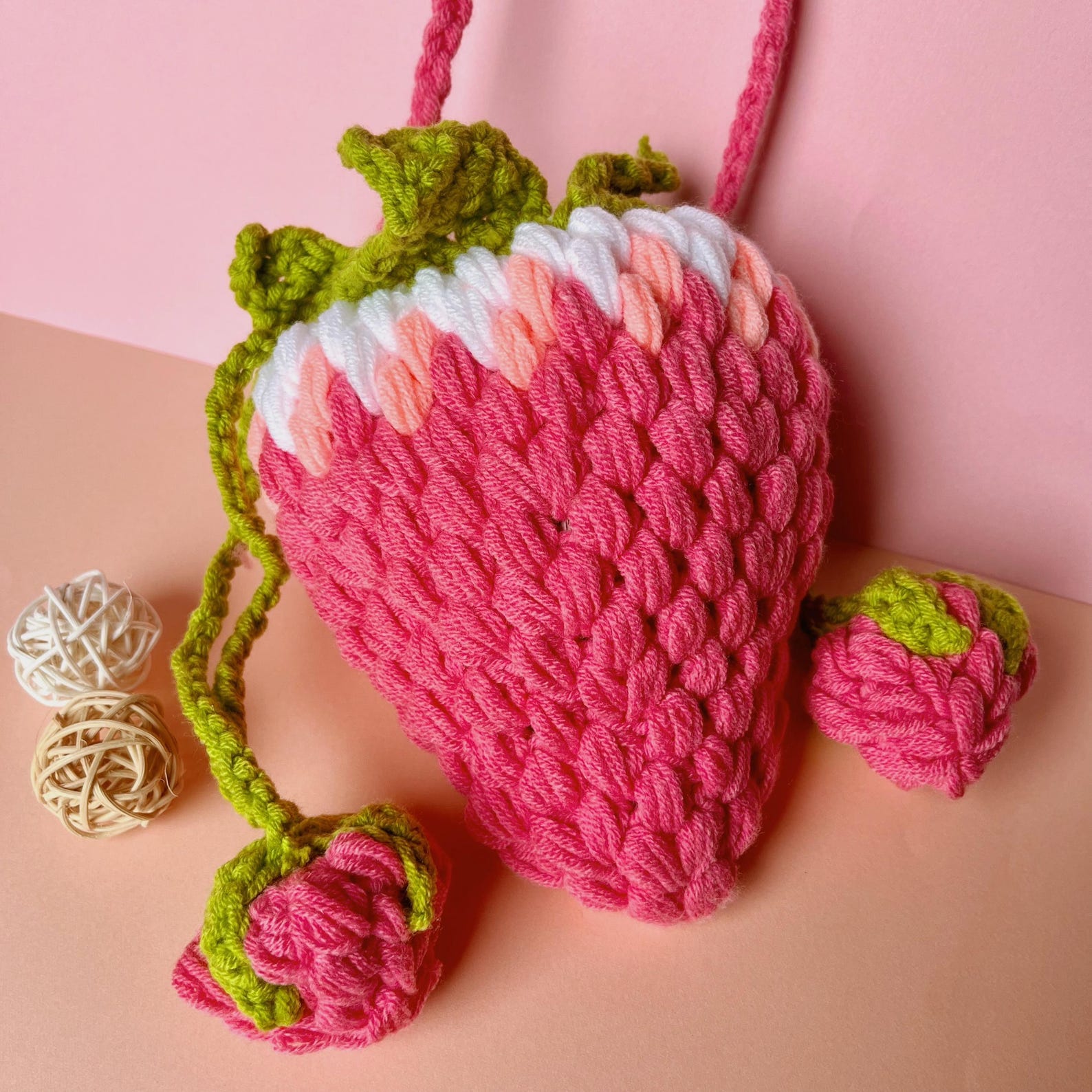 Strawberry Crossbody Knitted Crossbody Bag crochet Handbag girls ...