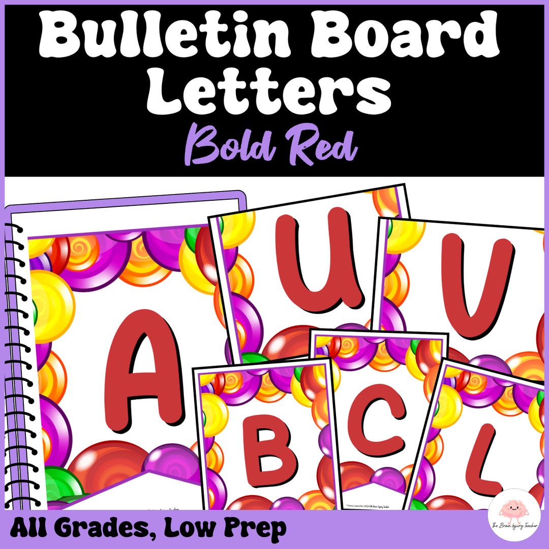Red Bulletin Board Capital Letters A-Z Flag Accent Back to School - Etsy