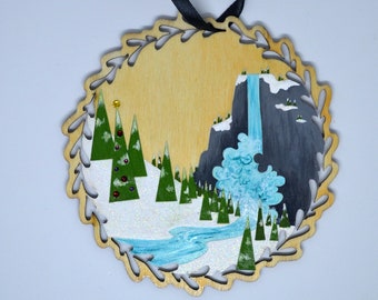 Waterfall Christmas Ornament - Etsy