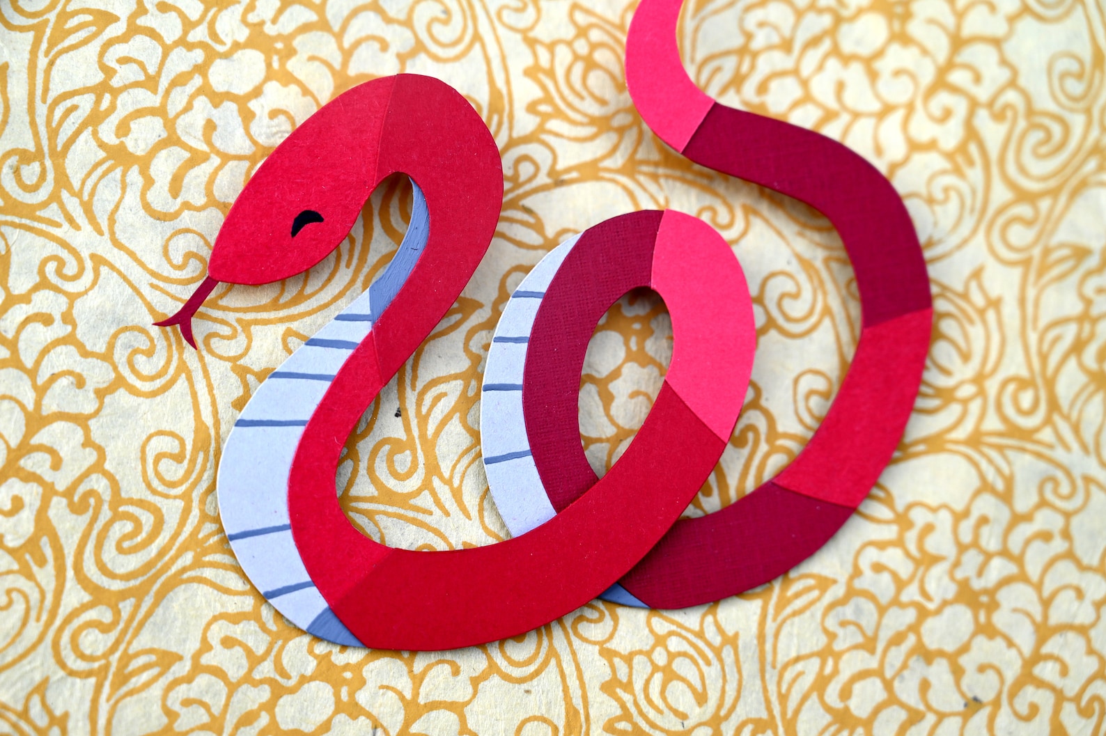Snake Zodiac Animal Artwork, Lunar New Year Cutouts, Paper Art Print - Etsy