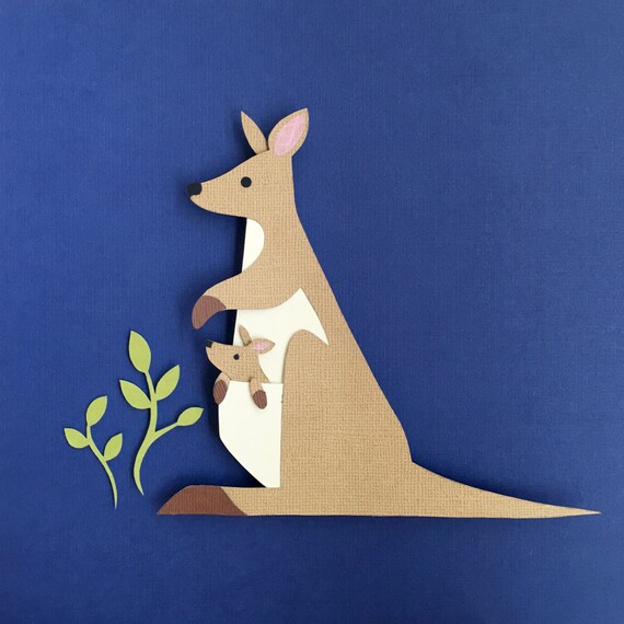 Australia Zoo Nursery Decor Kangaroo Paper Cutout | Etsy
