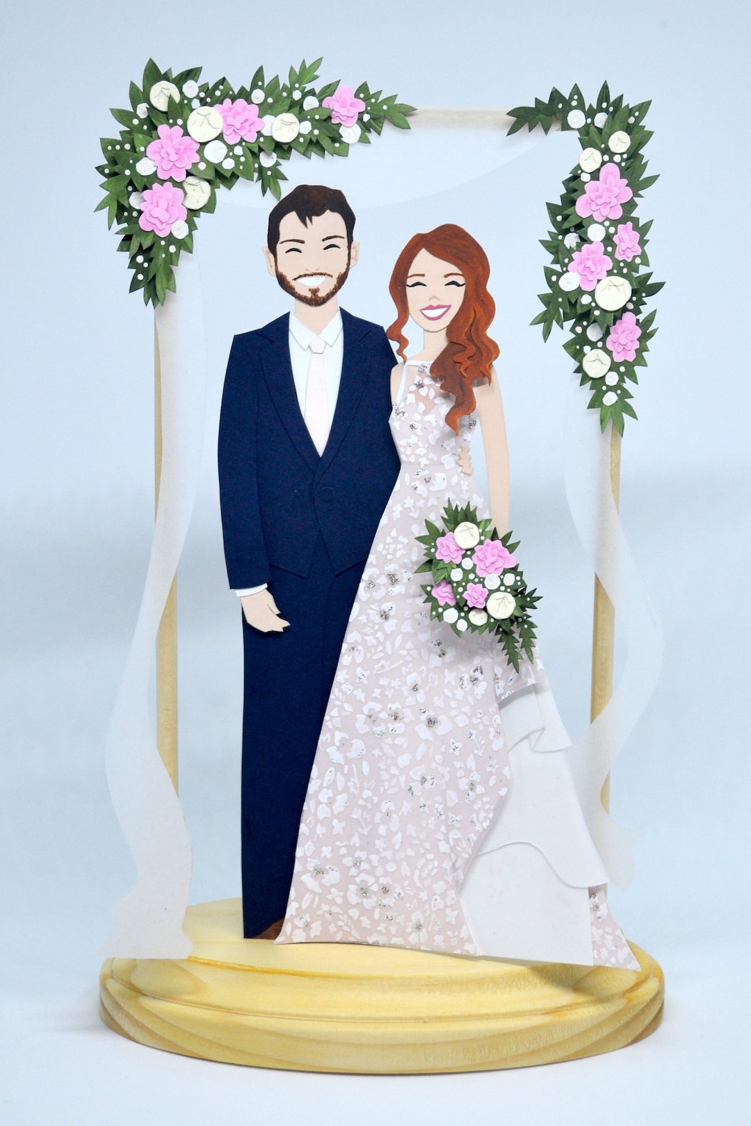 Wedding Couple Cake Topper With Traditional Arch, Wedding Cake Topper ...
