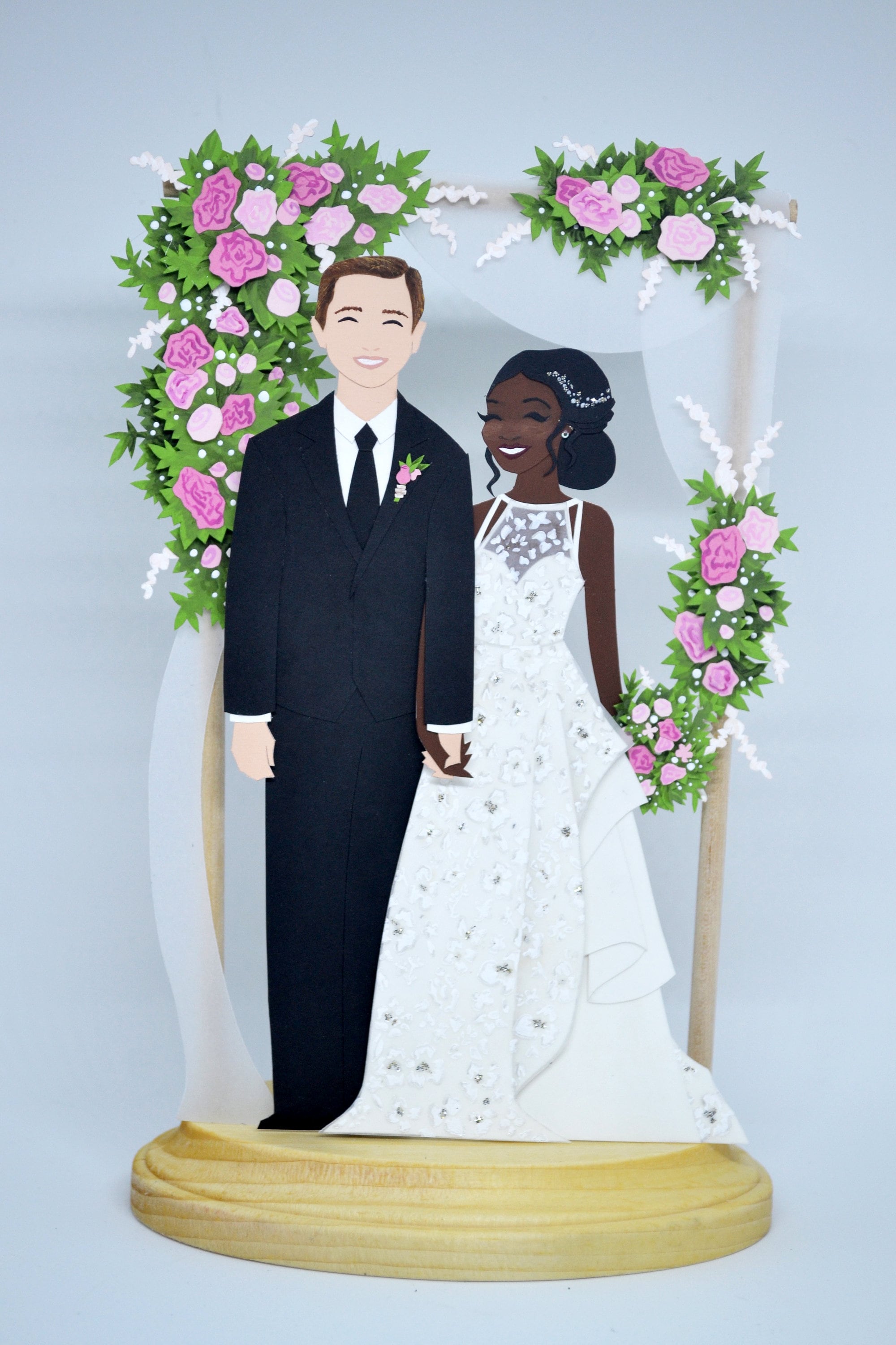 Wedding Couple Cake Topper With Traditional Arch, Wedding Cake Topper ...