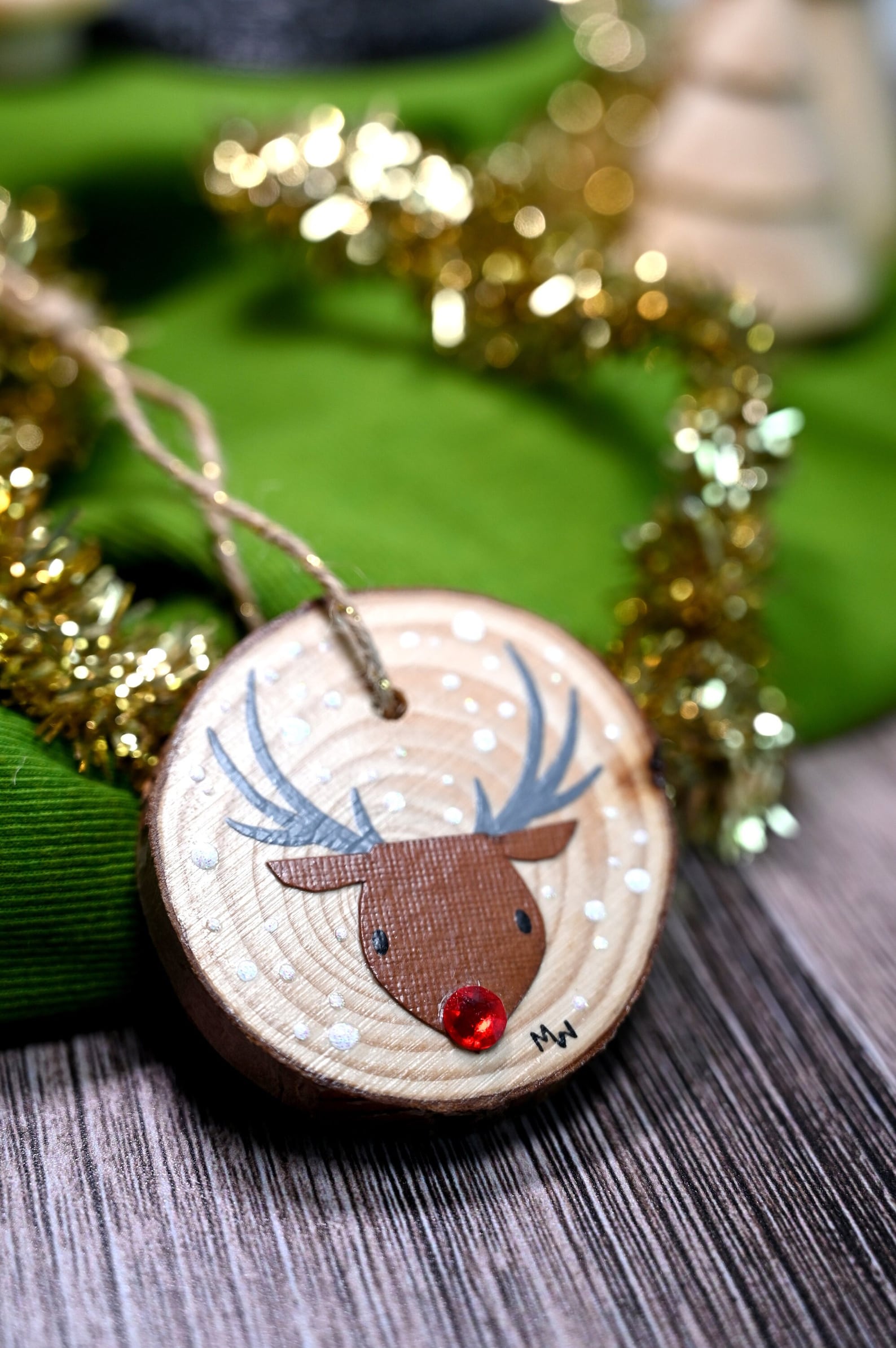 Rudolph Reindeer Reusable Gift Tag, Christmas Tree Ornaments, Handmade ...