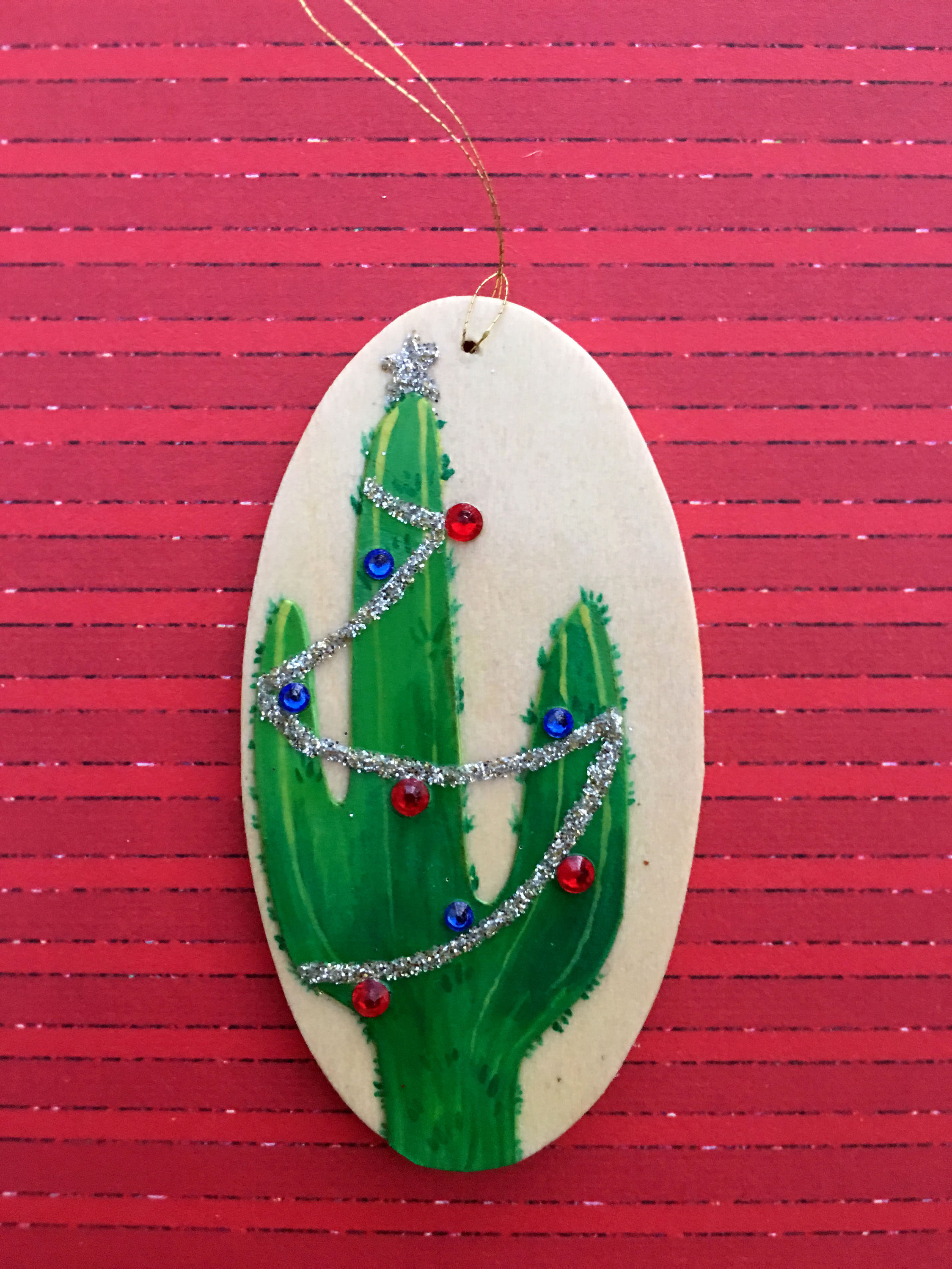 Festive Cactus Christmas Ornament - Etsy UK