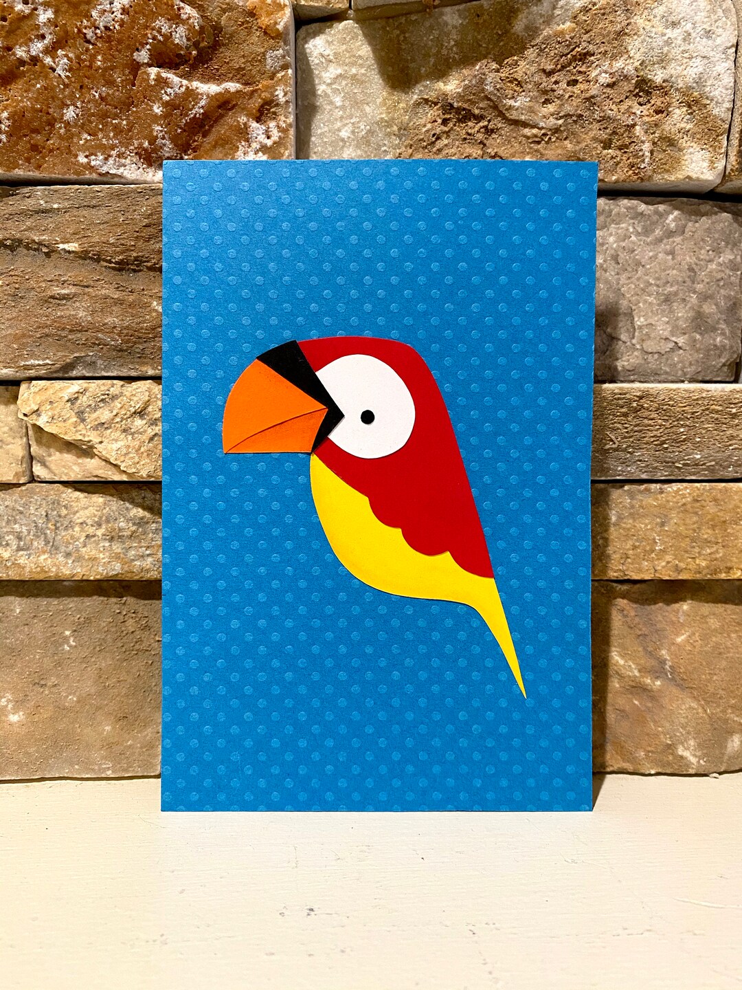 Little Red Macaw Cutout, Original Bird Paper Art, Handmade Illustration ...