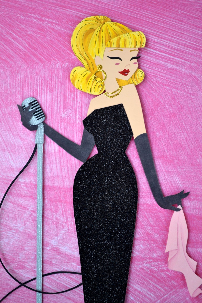 Vintage Barbie Cutout Print, Solo in the Spotlight Barbie Illustration ...