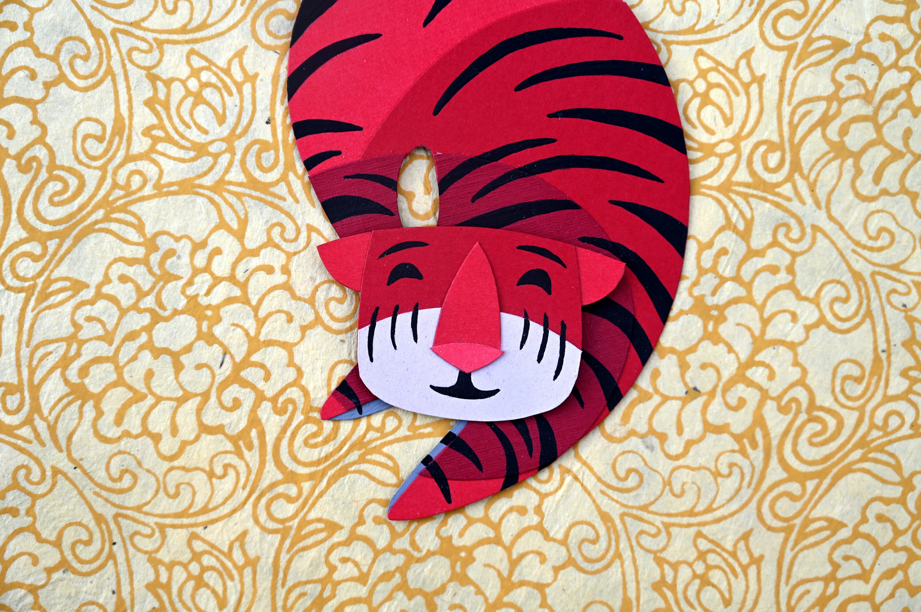 Tiger Zodiac Animal Artwork, Lunar New Year Cutouts, Paper Art Print - Etsy