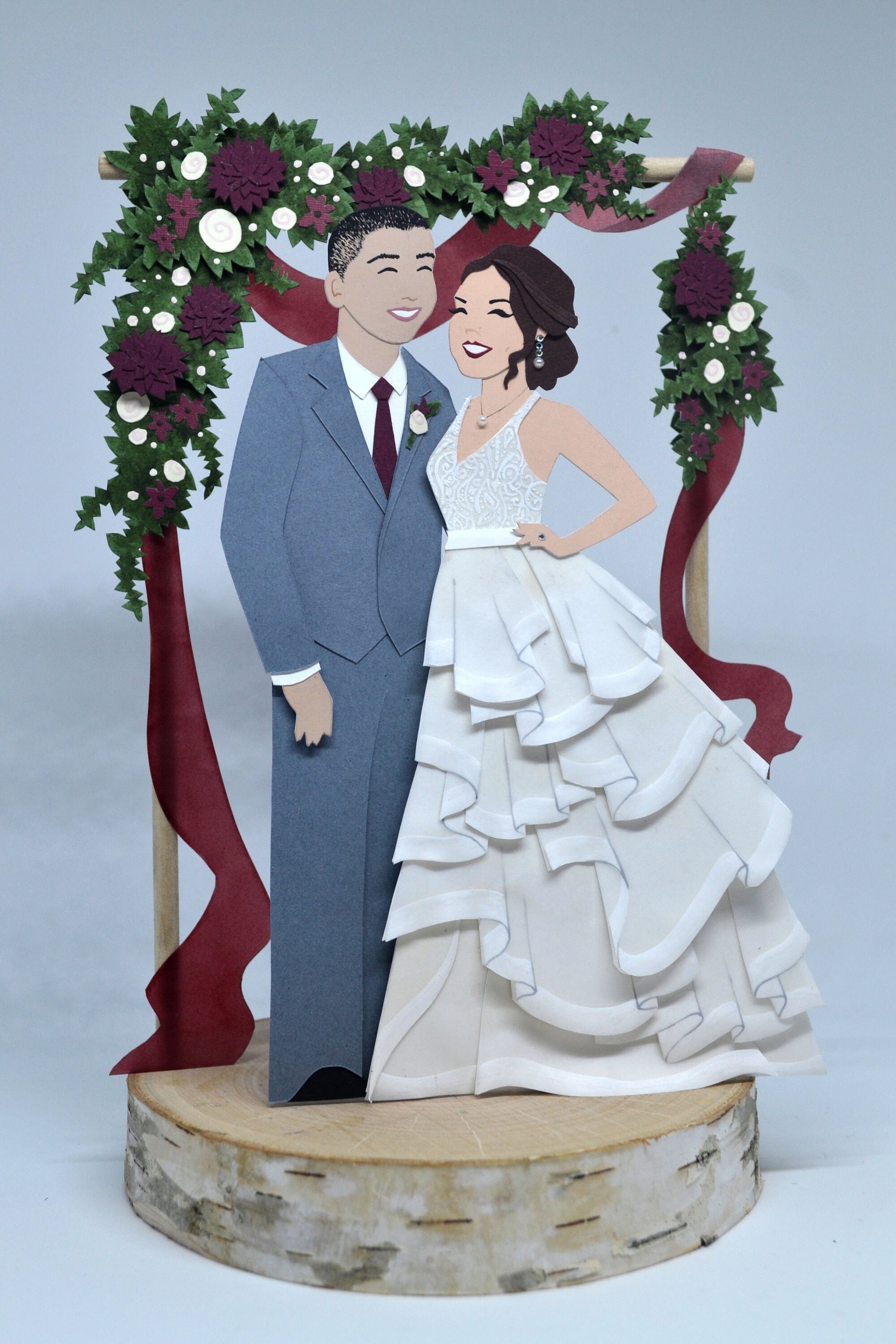 Wedding Couple Cake Topper With Traditional Arch, Wedding Cake Topper ...