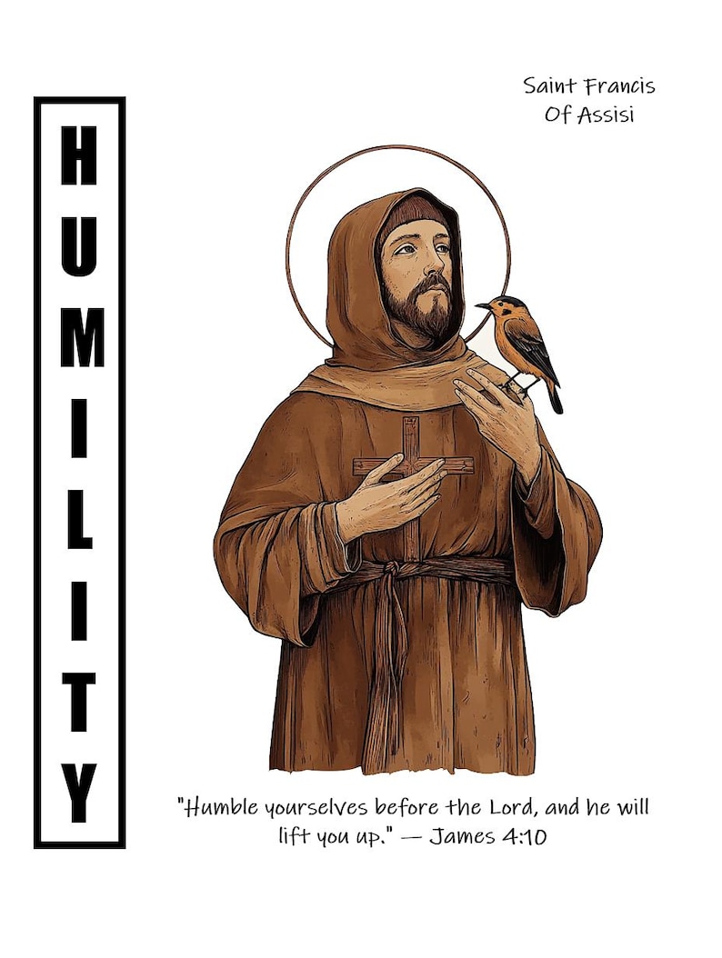 Instant Download: 5-pack Digital Catholic Artwork Saints & Virtues - Etsy